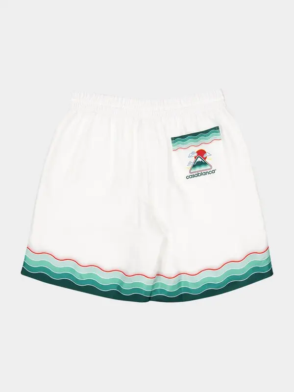 Casablanca Montagne Ondulée Silk Shorts - Multicolour