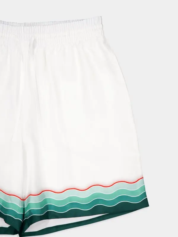 Casablanca Montagne Ondulée Silk Shorts - Multicolour