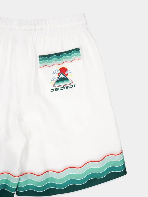 Casablanca Montagne Ondulée Silk Shorts - Multicolour