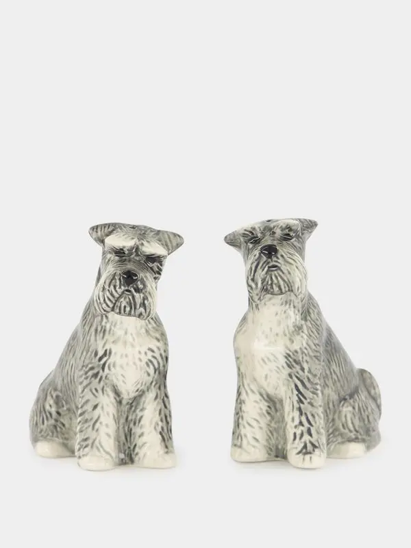 QUAIL CERAMICS Schnauzer Salt And Pepper Set - Grey