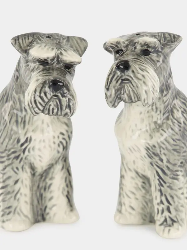 QUAIL CERAMICS Schnauzer Salt And Pepper Set