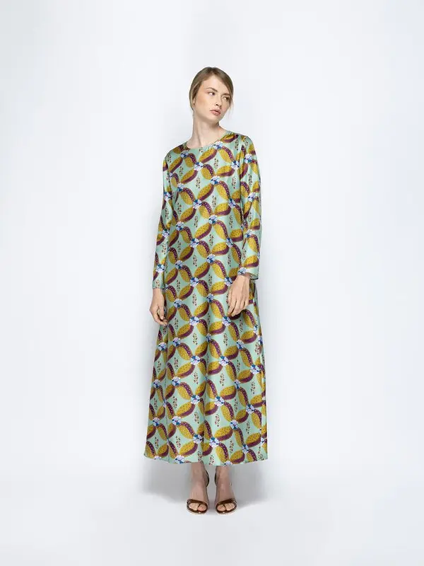 PAULA Aquageo Printed Silk Twill A-line Dress - Multicolour