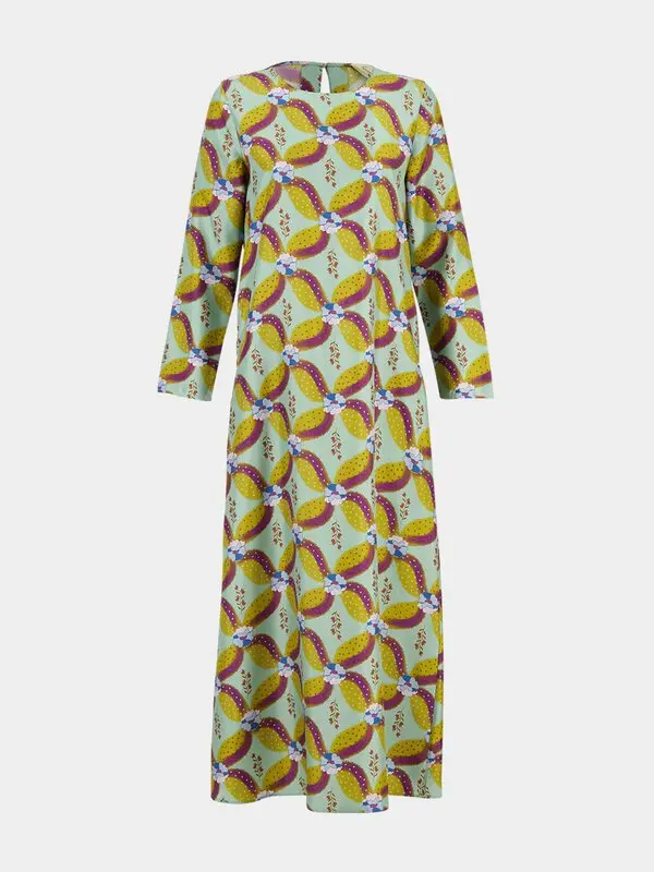 PAULA Aquageo Printed Silk Twill A-line Dress - Multicolour
