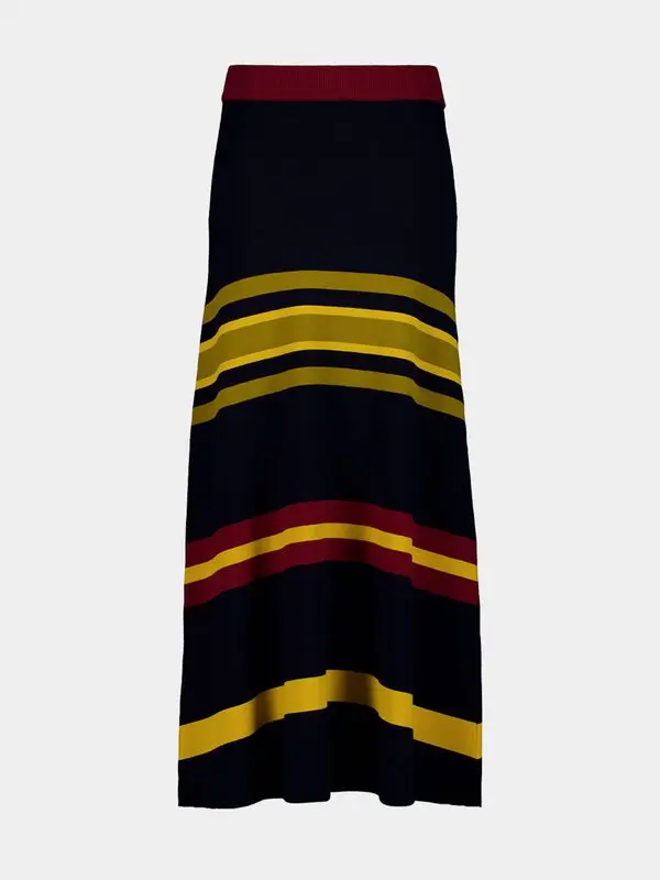 PAULA Rianda Multi Stripes Jacquard Skirt - Multicolour