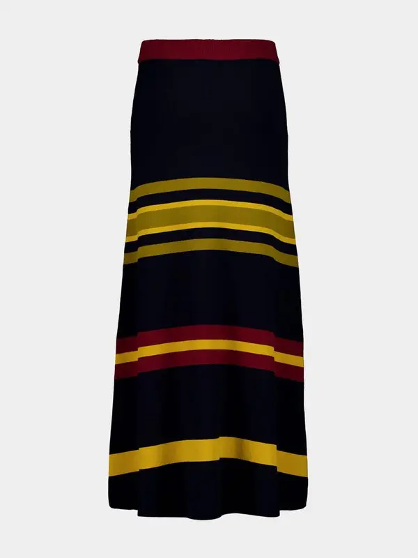 PAULA Rianda Multi Stripes Jacquard Skirt - Multicolour