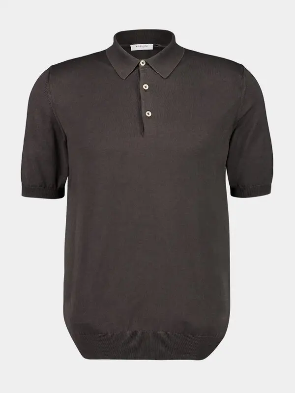 Boglioli Dark Regular Fit Cotton Polo - Grey