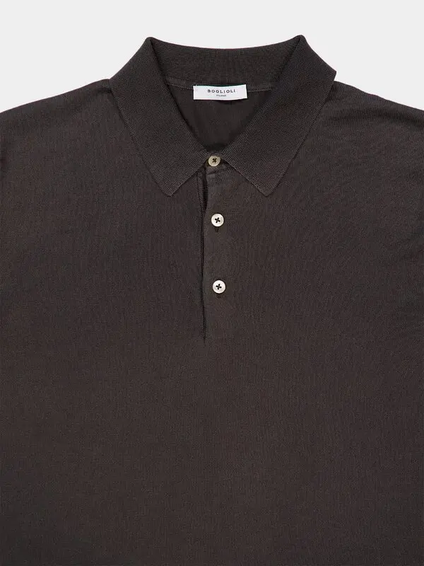 Boglioli Dark Regular Fit Cotton Polo - Grey