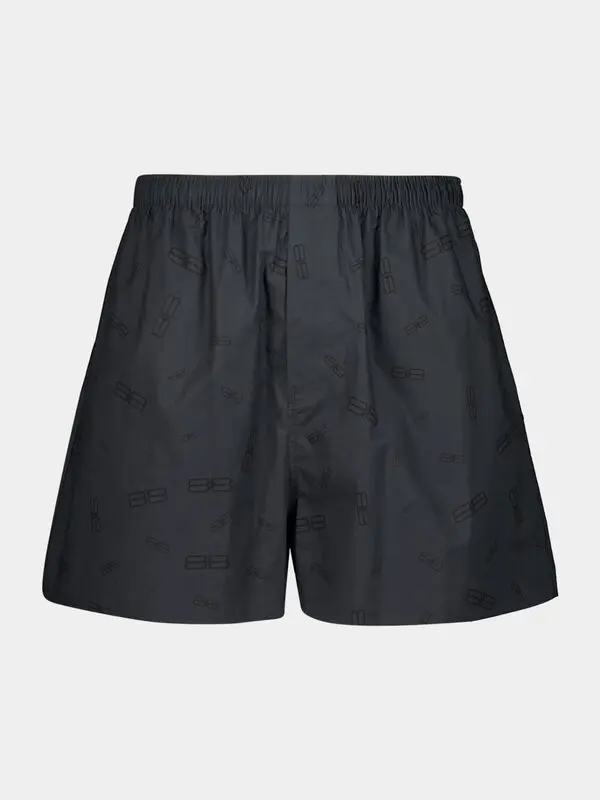 Balenciaga Dark Cotton Pyjama Shorts - Grey