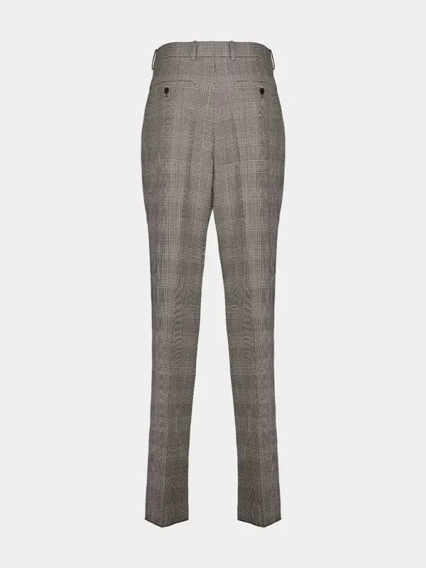 Saint Laurent Prince Of Wales Wool Pants