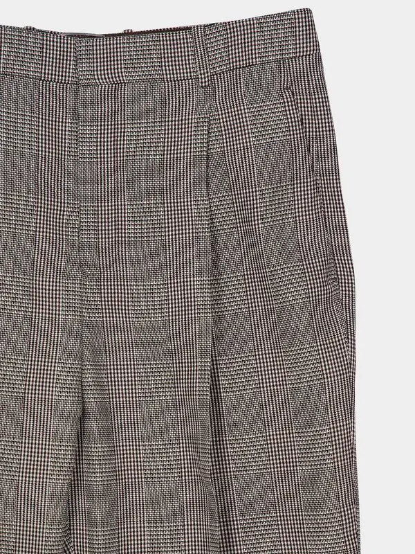 Saint Laurent Prince Of Wales Wool Pants