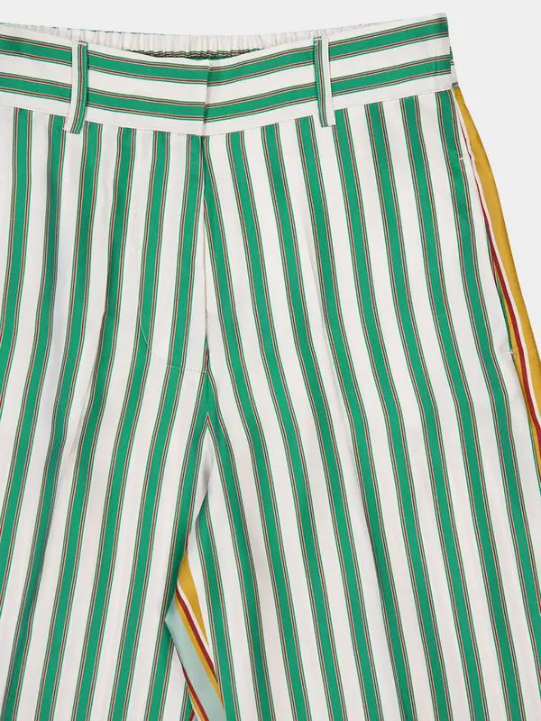 PAULA Multi Stripes Silk Twill Pants - Multicolour