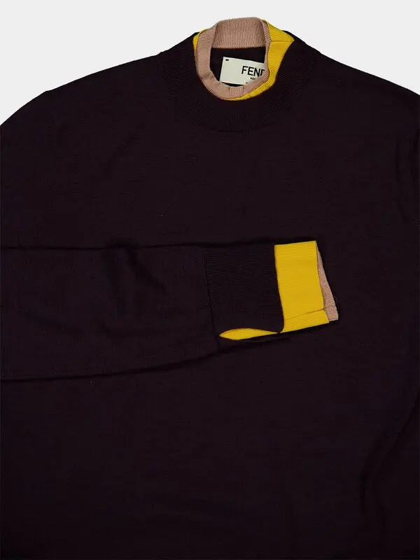 Fendi Logo Jacquard Wool-blend Jumper - Purple