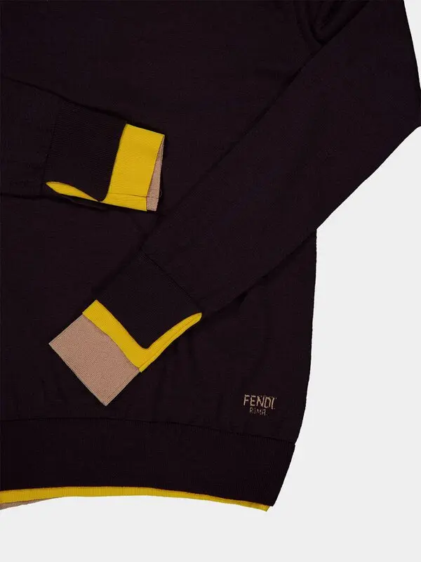 Fendi Logo Jacquard Wool-blend Jumper - Purple