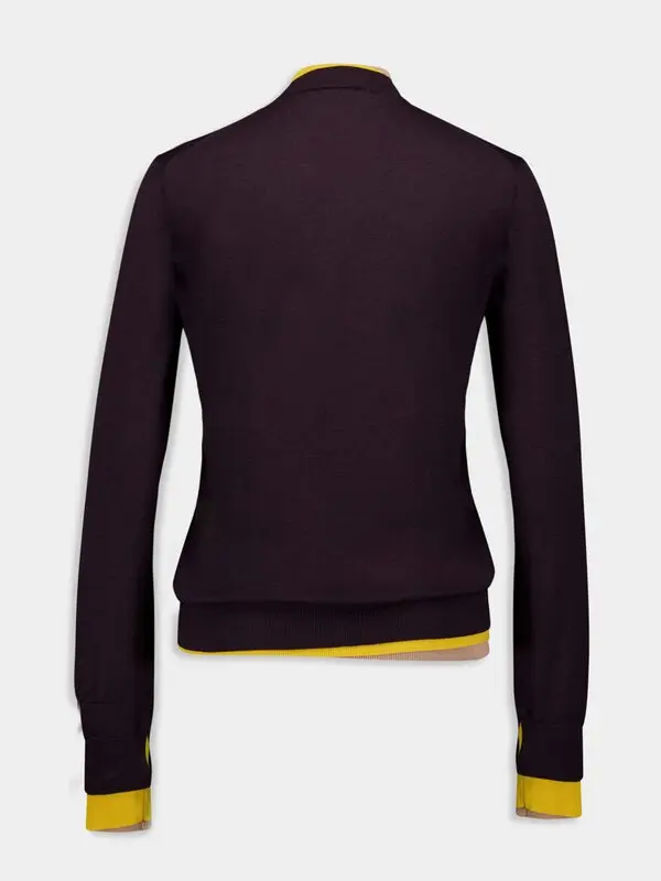 Fendi Logo Jacquard Wool-blend Jumper - Purple