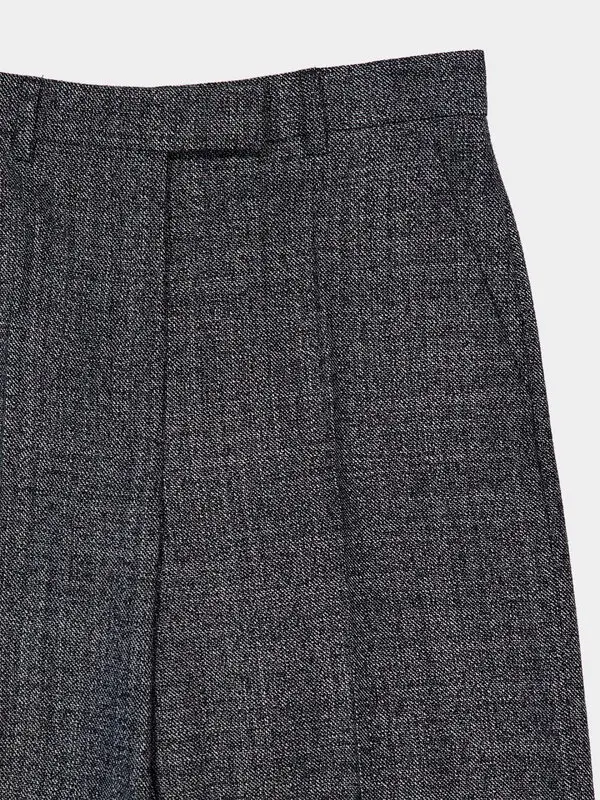 Valentino Garavani Wool Mouliné Palazzo Trousers