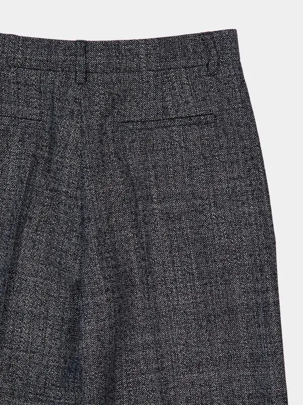 Valentino Garavani Wool Mouliné Palazzo Trousers