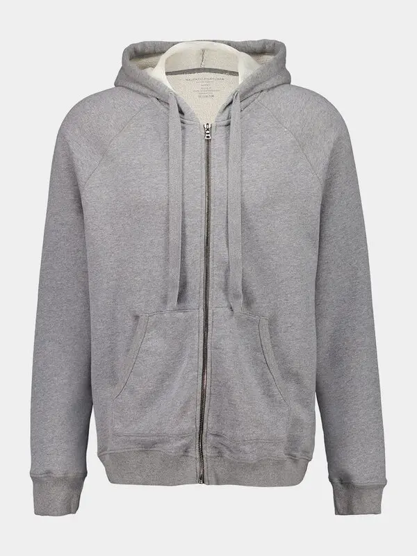 Majestic Filatures Organic Cotton Zipped Hooded Sweatshirt - Grey