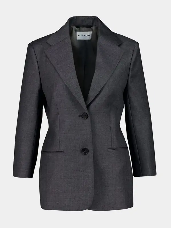 Givenchy Mix Wool Single-breasted Blazer - Grey
