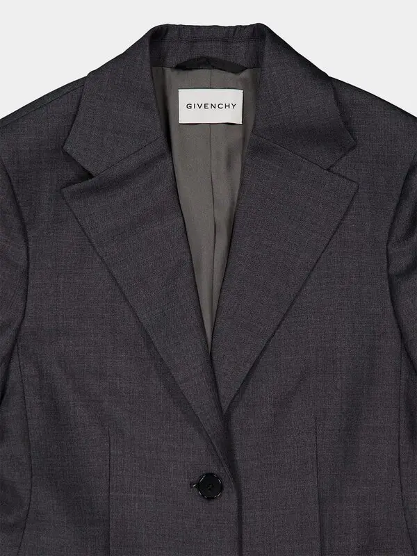 Givenchy Mix Wool Single-breasted Blazer - Grey