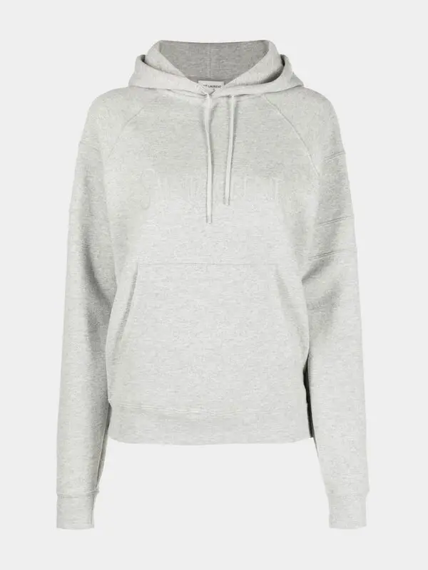 Saint Laurent Cotton Fleece Hoodie - Grey