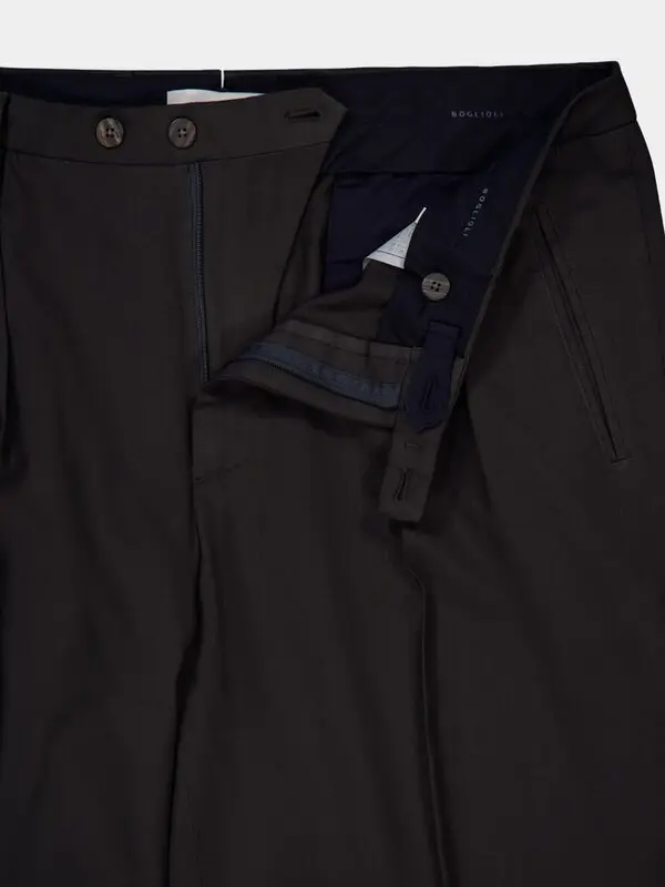 Boglioli Virgin Wool 2-pleat Trousers - Grey