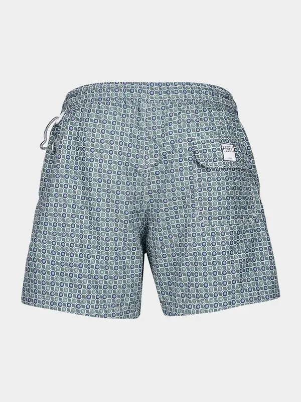 Fedeli Printed Madeira Swim Shorts - Green