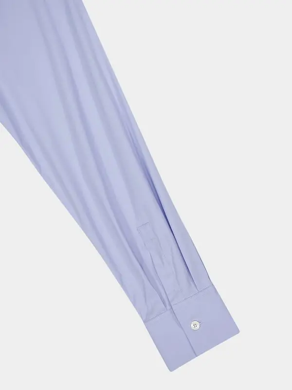 FERRAGAMO Light Blue Stretch Cotton Poplin Shirt - Grey