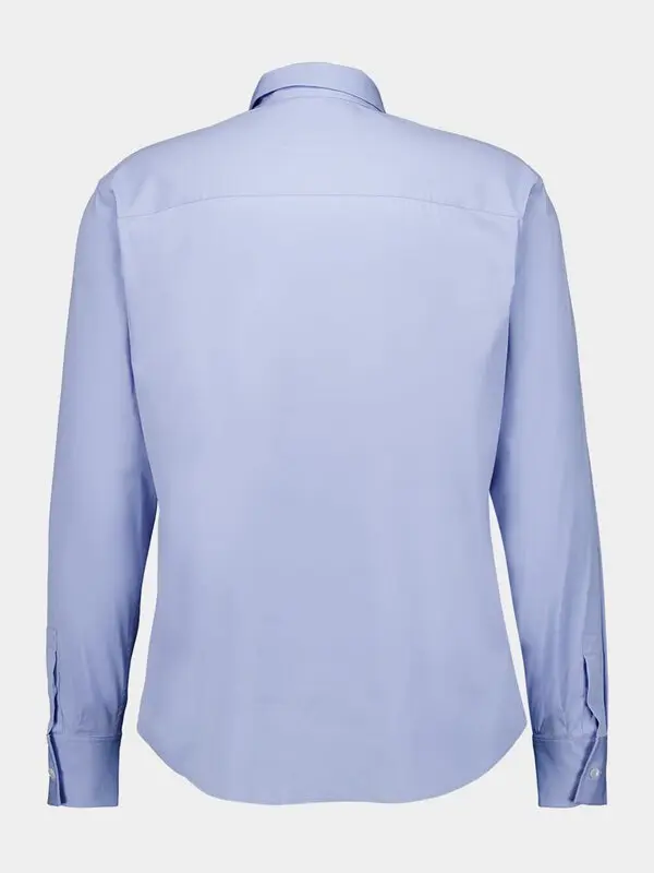 FERRAGAMO Light Blue Stretch Cotton Poplin Shirt