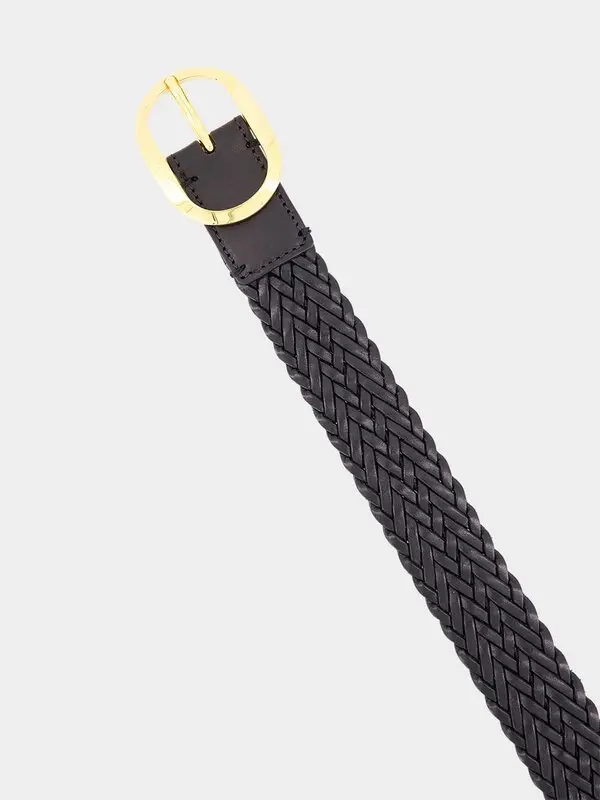 TOM FORD Woven Leather Oval Belt
