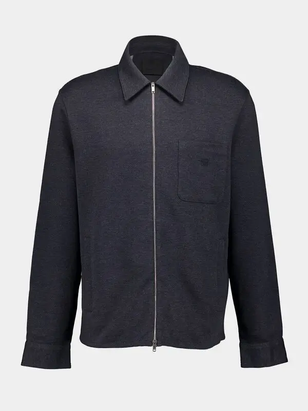 Givenchy Dark Zipped Jersey Shirt - Grey
