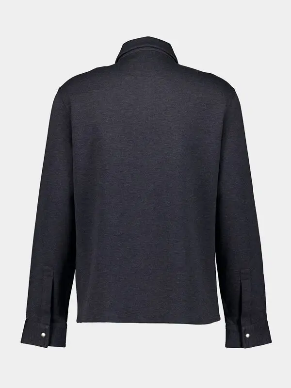 Givenchy Dark Zipped Jersey Shirt - Grey