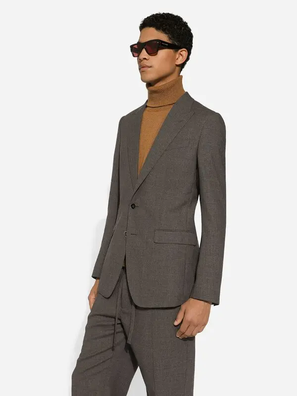 Dolce & Gabbana Single-breasted Wool Taormina Jacket - Grey