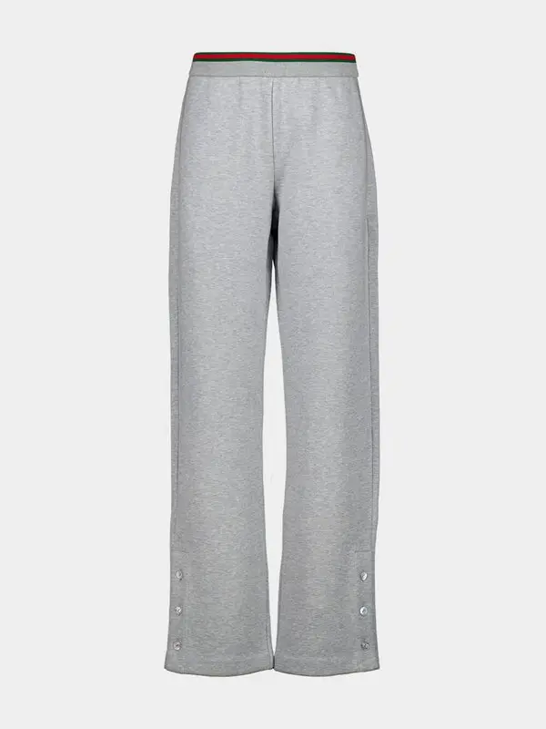 Gucci Cotton Jersey Trousers With Web - Grey