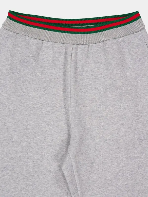 Gucci Cotton Jersey Trousers With Web - Grey
