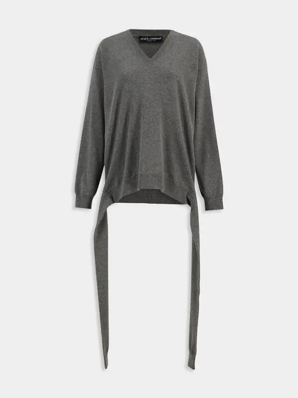 Dolce & Gabbana V-neck Cashmere Pullover - Grey