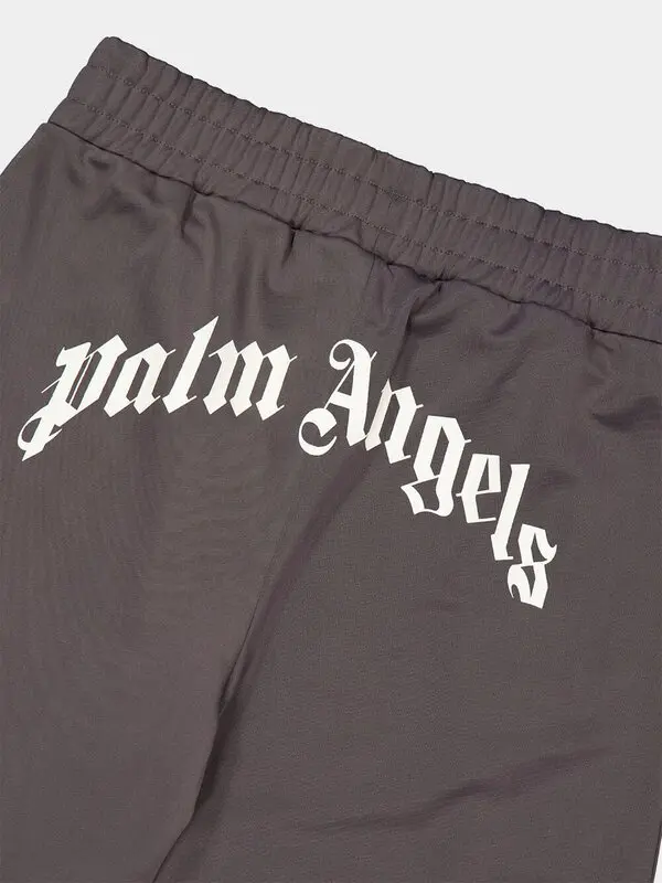 Palm Angels Dark Track Pants With Back Curved Logo - Grey