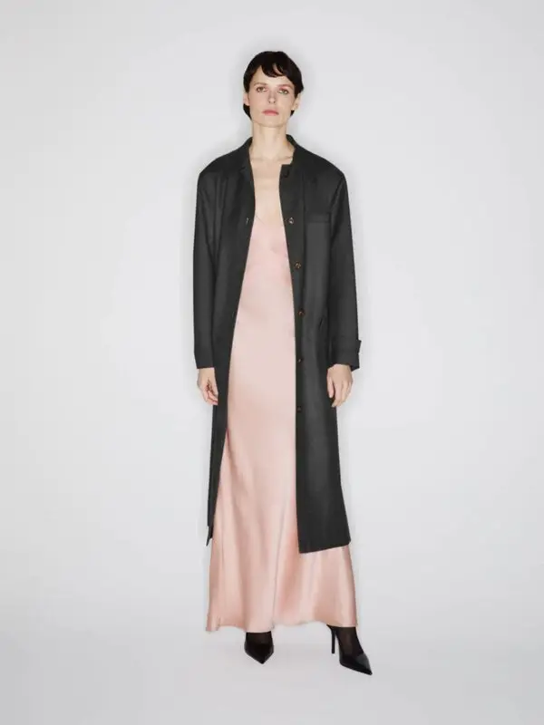 BLAZÉ MILANO Astoria Basoto Wool Trench Coat - Grey
