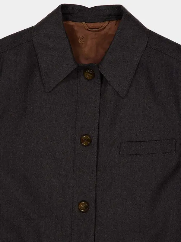 BLAZÉ MILANO Astoria Basoto Wool Trench Coat - Grey