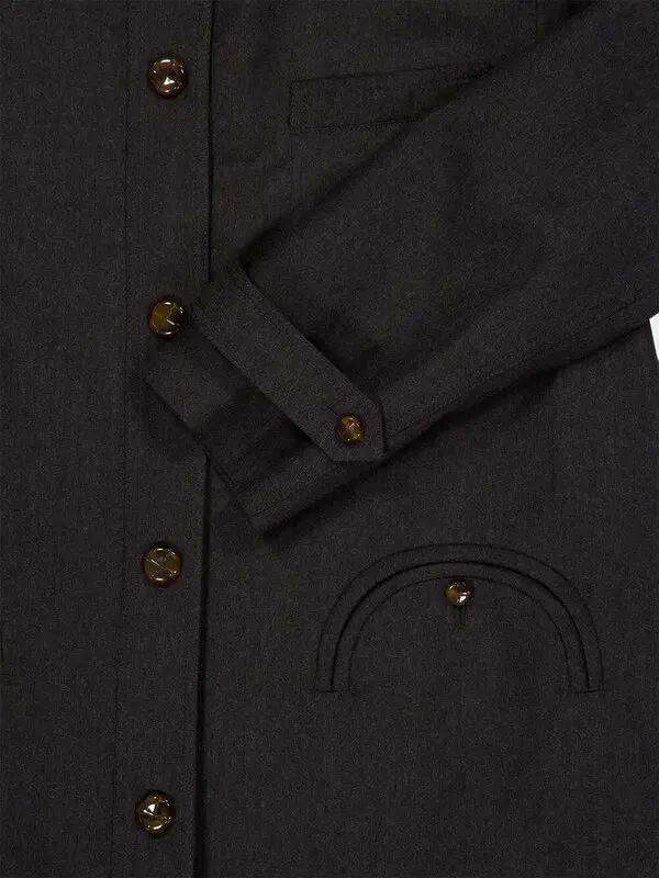 BLAZÉ MILANO Astoria Basoto Wool Trench Coat - Grey