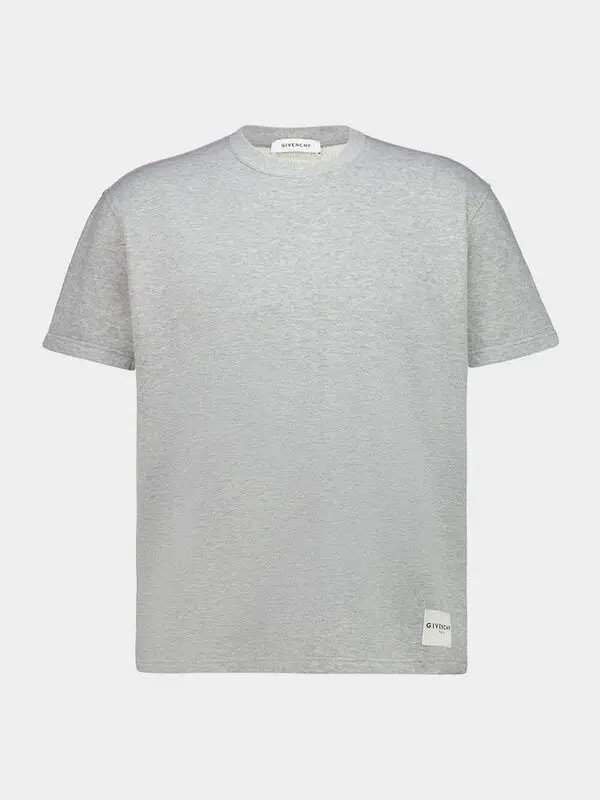 Givenchy Light Cotton T-shirt With Logo Patch - Grey