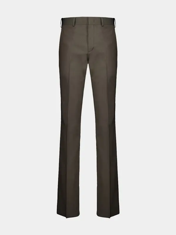 Fendi Cypress Wool Trousers - Green