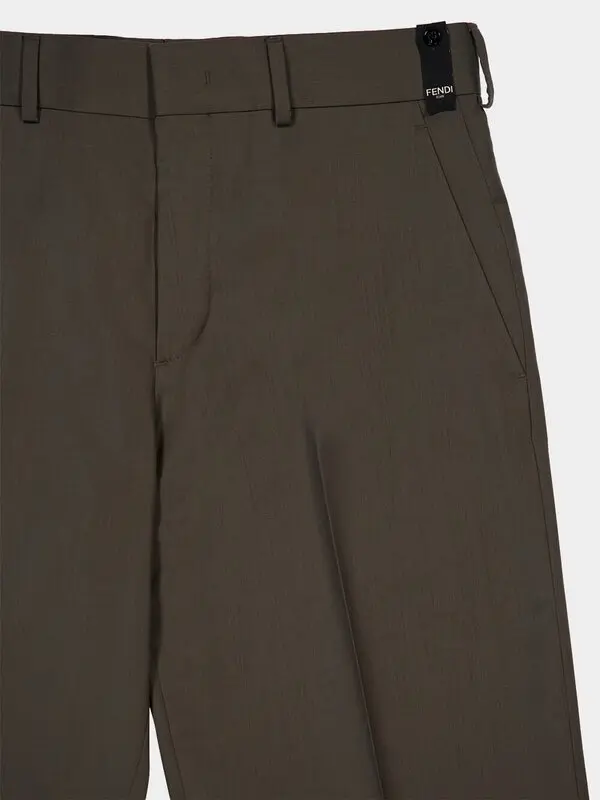 Fendi Cypress Wool Trousers - Green