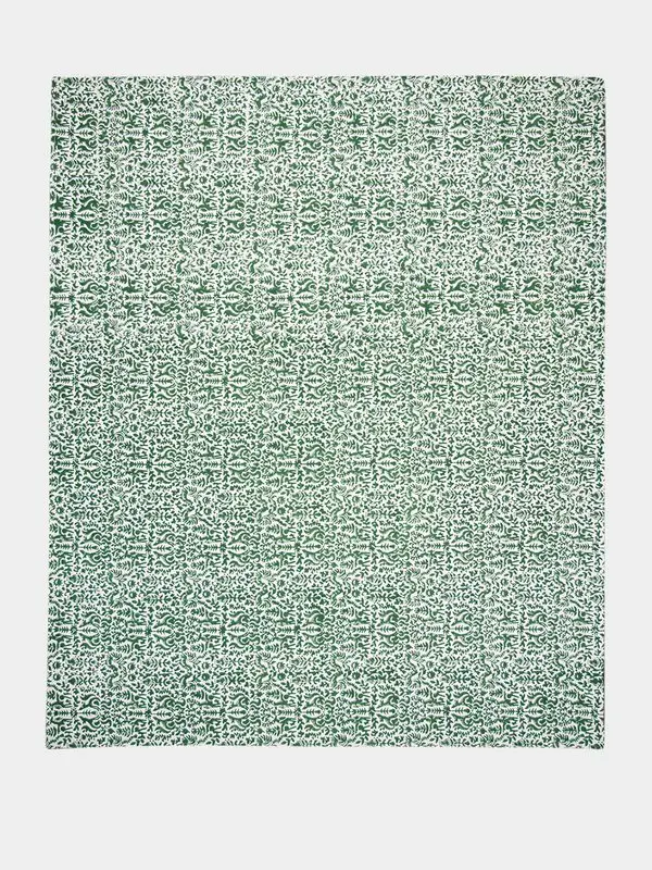 LES-OTTOMANS Handpainted Christmas Tablecloth - Green
