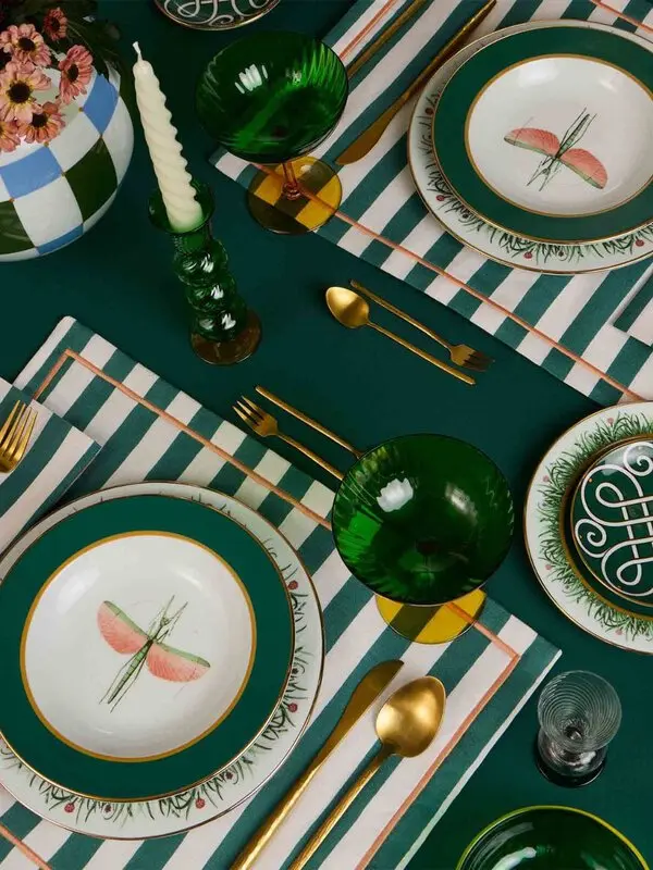 La DoubleJ Riviera Linen Placemats Set Of 2 - Green