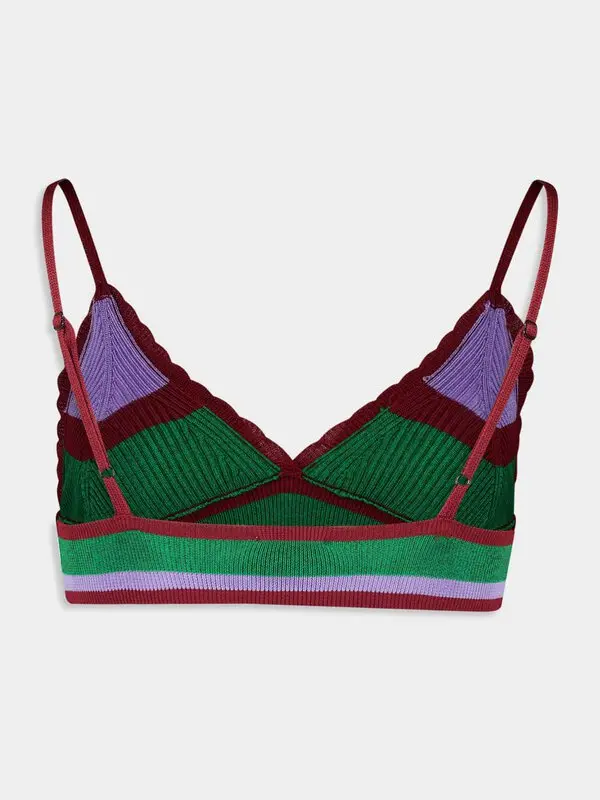 PAULA Sard Stripes Knitted Bra - Purple