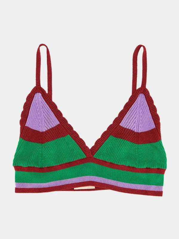 PAULA Sard Stripes Knitted Bra - Purple