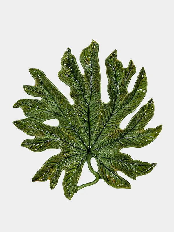BORDALLO PINHEIRO Chestnut Tree Leaf Ceramic Wall Decor - Green
