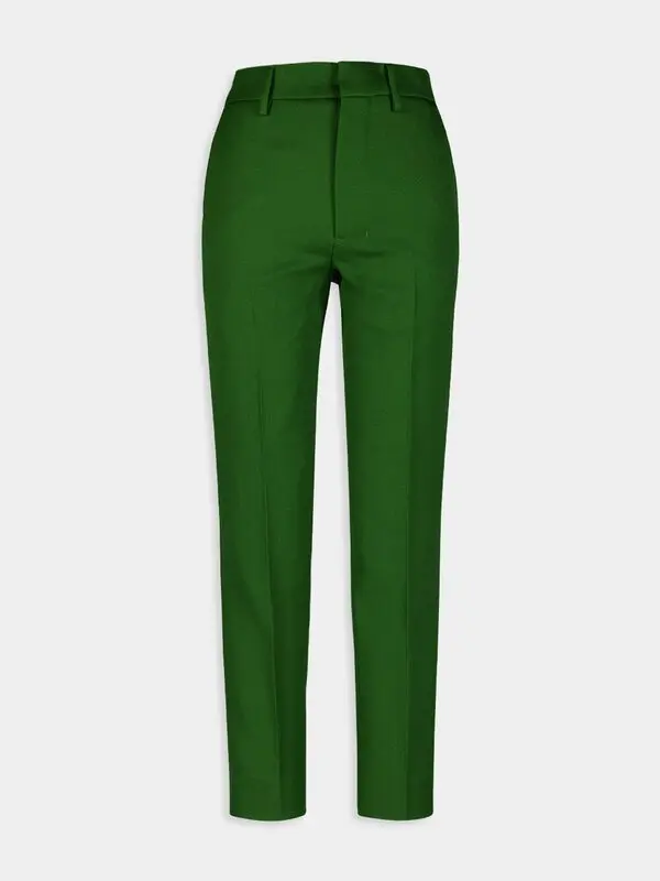 AMI Paris Cigarette Fit Trousers - Green