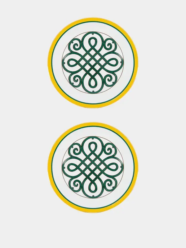 La DoubleJ Set Of 2 Cortile Dinner Plates - Green