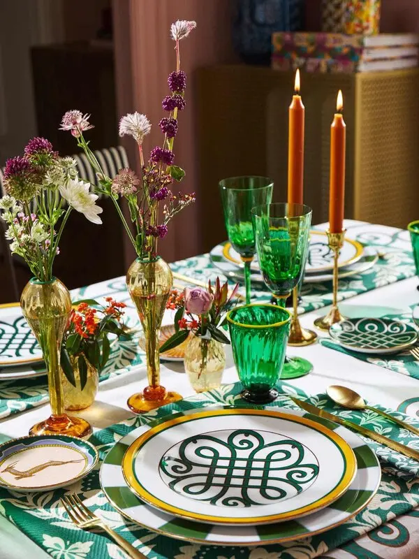 La DoubleJ Set Of 2 Cortile Dinner Plates - Green